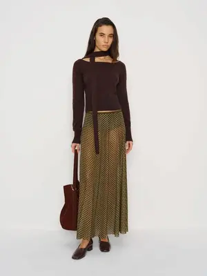 REFORMATION Ellie Knit Maxi Skirt - Green