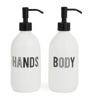 ANYA HINDMARCH Bone China Hand And Body Wash Dispenser Set - White