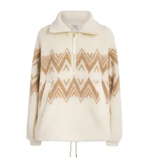 Varley Hendrik Faux Shearling Half-zip Sweatshirt - Ivory