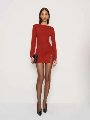 REFORMATION Isabella Knit Mini Dress - Red