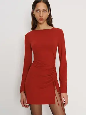REFORMATION Isabella Knit Mini Dress - Red