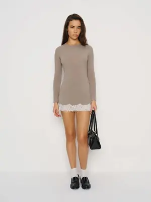 REFORMATION Hunter Knit Mini Dress - Grey