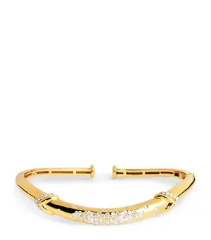 L'ATELIER NAWBAR Yellow And Diamond Boa Belly Stack Bangle