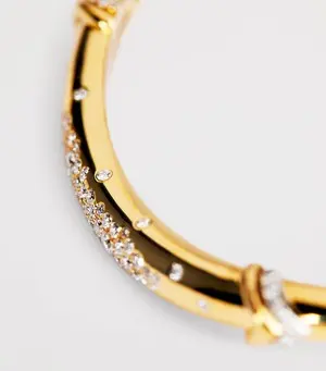 L'ATELIER NAWBAR Yellow And Diamond Boa Belly Stack Bangle