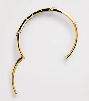 L'ATELIER NAWBAR Yellow And Diamond Boa Belly Stack Bangle