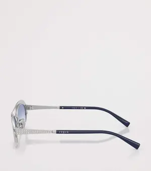 VOGUE Rhinestone Embellished Sunglasses - Silver