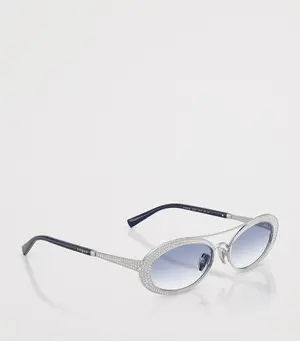 VOGUE Rhinestone Embellished Sunglasses - Silver