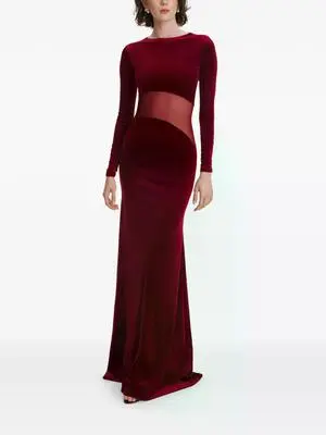 2310 STUDIO Long-sleeved Velvet Maxi Dress