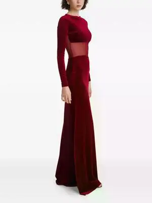 2310 STUDIO Long-sleeved Velvet Maxi Dress