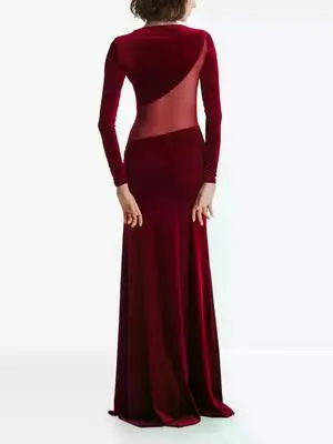 2310 STUDIO Long-sleeved Velvet Maxi Dress