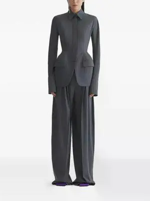 MUGLER Pinstripe Wide Leg Trousers
