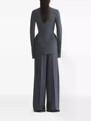 MUGLER Pinstripe Wide Leg Trousers