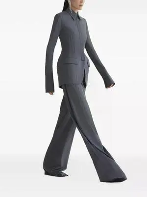 MUGLER Pinstripe Wide Leg Trousers