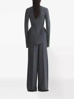 MUGLER Pinstripe Wide Leg Trousers