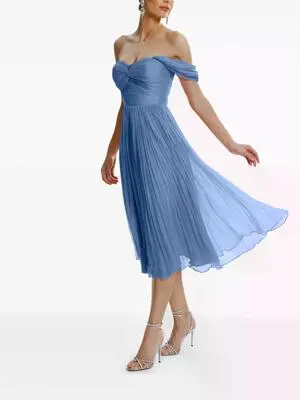FRAMBOISE Kaly Off-shoulder Silk Midi Dress