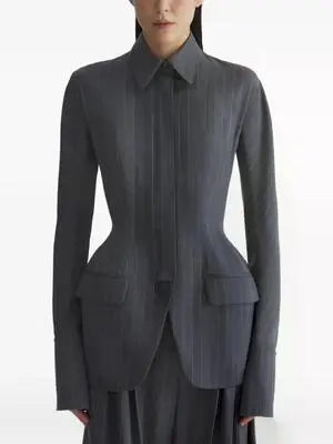 MUGLER Pinstripe Jacket - Grey