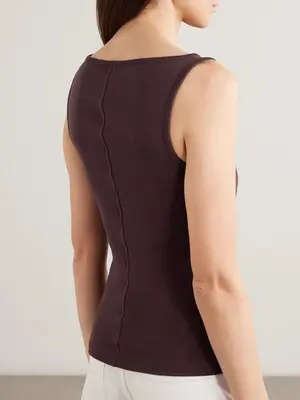 FLORE FLORE Timmi Ribbed Organic Cotton Tank - Brown
