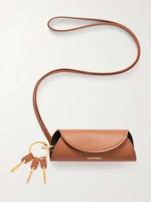 JIL SANDER Leather Keychain Tan