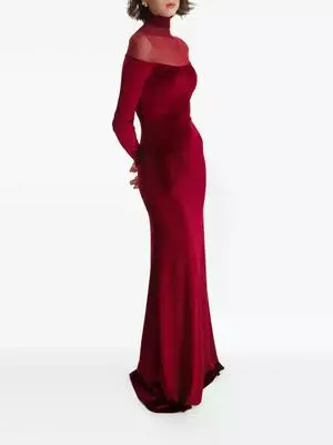 2310 STUDIO Velvet Maxi Dress - Red