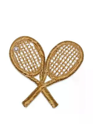 Thom Browne Tennis Racket Brooch - Gold