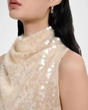 Altuzarra Noor Sequined Evening Gown - Macadamia