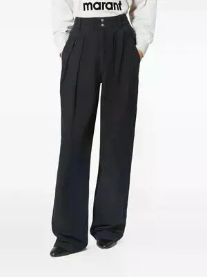MARANT ETOILE Nadine Pleated-detail Trousers - Black