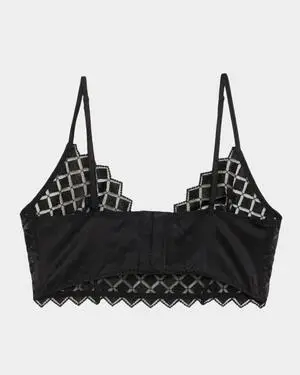 Kiki De Montparnasse Lamine Diamond-embroidered Longline Bra