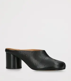 MAISON MARGIELA Leather Tabi Heeled Mules - Black
