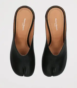 MAISON MARGIELA Leather Tabi Heeled Mules - Black
