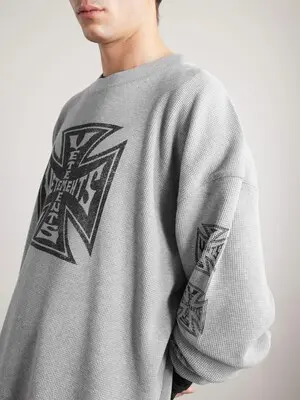 Vetements Printed Waffle-knit Cotton Sweater
