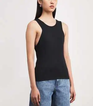 Claudie Pierlot Ribbed Cotton Tank Top