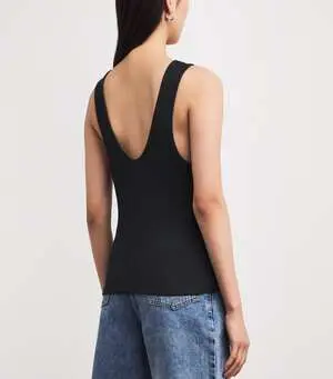 Claudie Pierlot Ribbed Cotton Tank Top