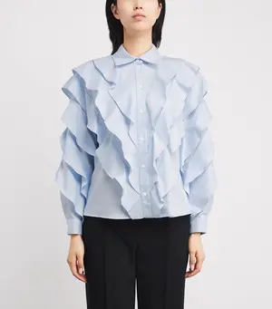 Sandro Cotton Ruffled Shirt