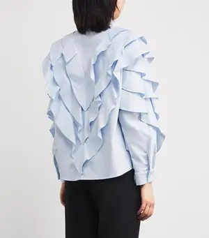 Sandro Cotton Ruffled Shirt