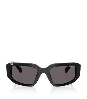 VOGUE Rhinestone Irregular Sunglasses - Black