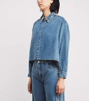 Sandro Embellished Denim Shirt
