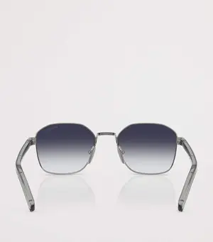 Prada Metal Geometric Sunglasses - Silver