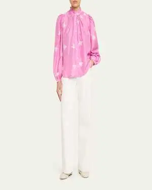 Alix Of Bohemia Annabel Silk Jasmine Print Blouse