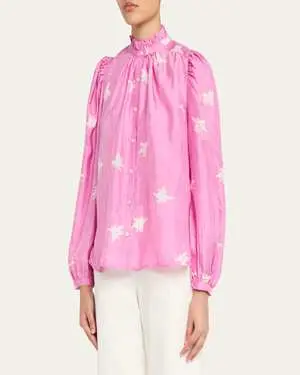 Alix Of Bohemia Annabel Silk Jasmine Print Blouse