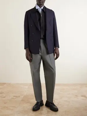 JIL SANDER Tapered-leg Cotton Trousers - Gray