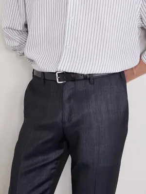 LARDINI Tapered Woven Suit Trousers