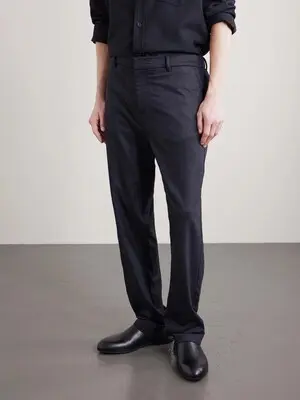 Sunspel Tapered Stretch Wool And Cashmere-blend Flannel Trousers - Gray