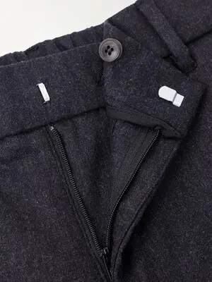 Sunspel Tapered Stretch Wool And Cashmere-blend Flannel Trousers - Gray