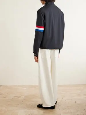 GOD'S TRUE CASHMERE Striped Appliquéd Recycled Shell Jacket