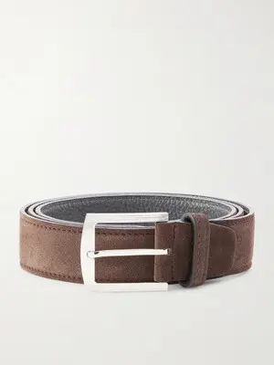 Kiton 3.5cm Suede Belt - Brown