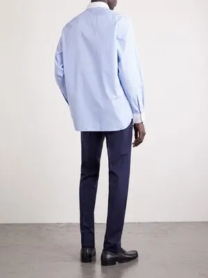 TOM FORD Striped Cotton-poplin Shirt - Blue