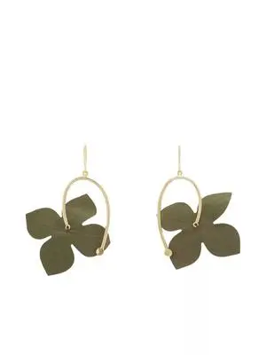 Marni Poplin Flower Hook Earrings - Gold