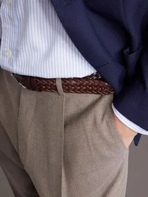 Boglioli Straight-leg Pleated Virgin Wool-hopsack Trousers