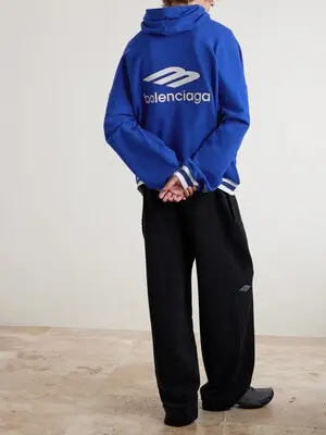 Balenciaga Logo-embroidered Cotton-jersey Hoodie
