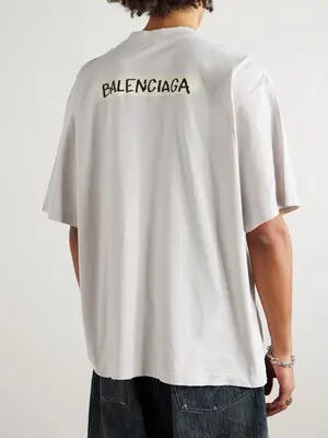 Balenciaga Oversized Logo-print Cotton-jersey T-shirt